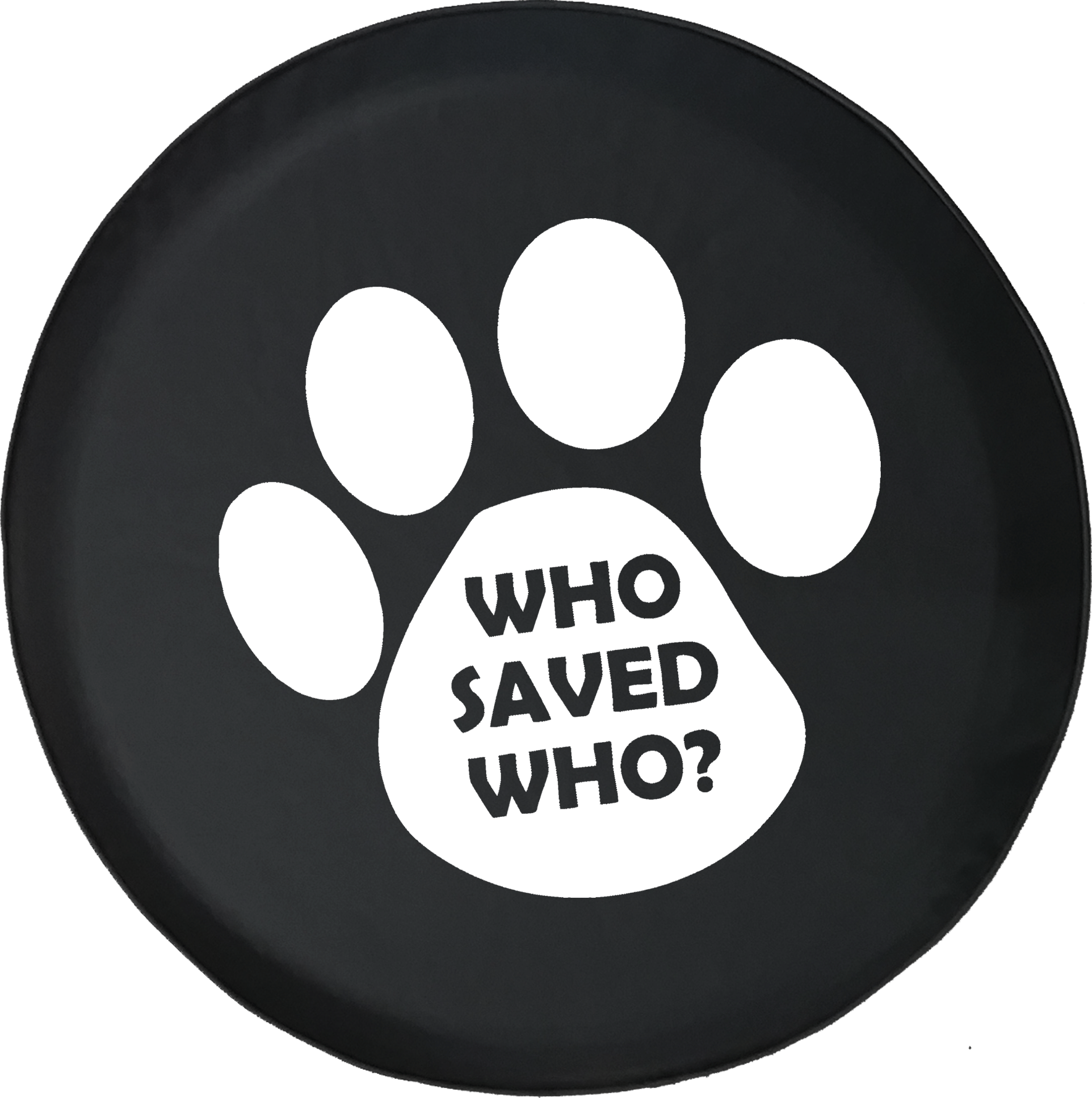 Who Saved Who? Dog Cat Pet Lover Offroad Jeep RV Camper Spare Tire Cover S368 – Jeep Tire Covers ...